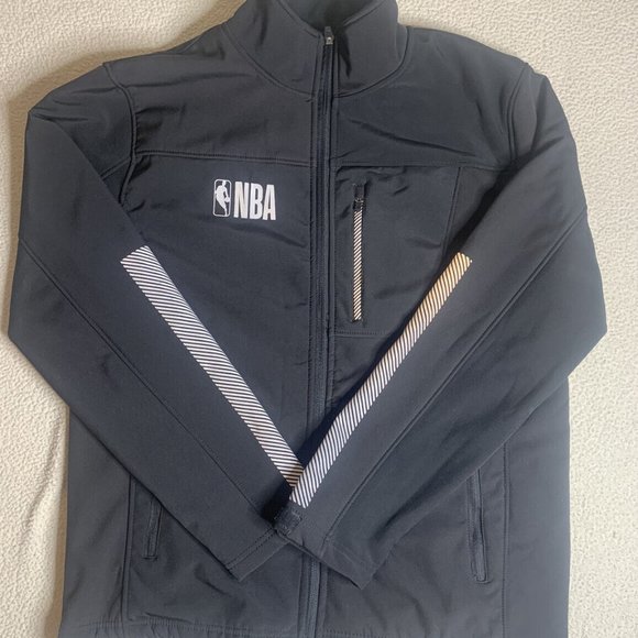 NBA | Jackets & Coats | Nba Logo Full Zip Black Jacket Mens Small ...